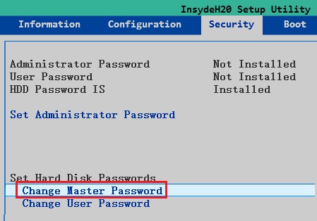 通过BIOS Setup设置或更改、清除硬盘密码的操作方法