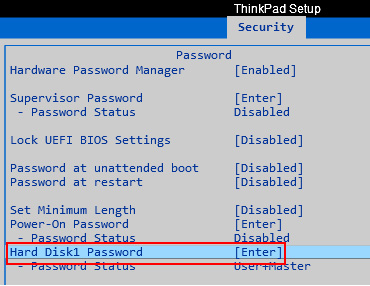 通过BIOS Setup设置或更改、清除硬盘密码的操作方法